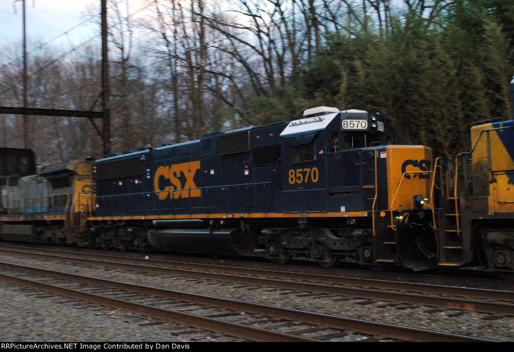 CSX SD50-2 8570 third out on Q439-10